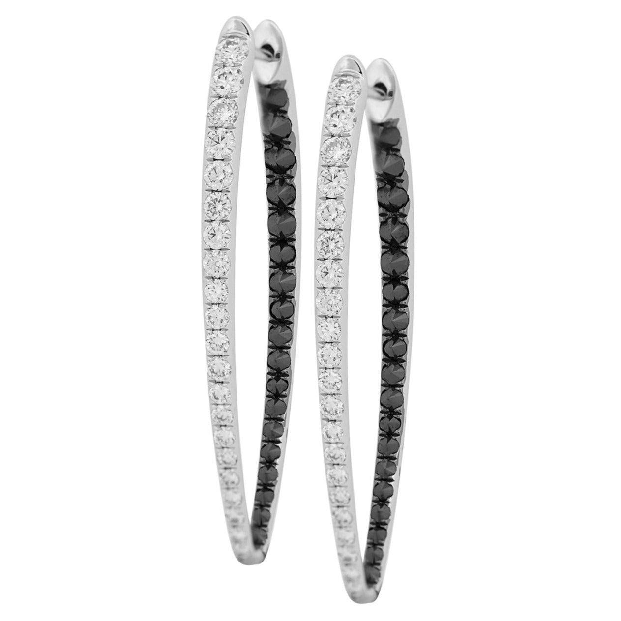 Diamond Ellipse Hoops with Inverted Diamonds – Bespoke Fine Jewelry Ltd