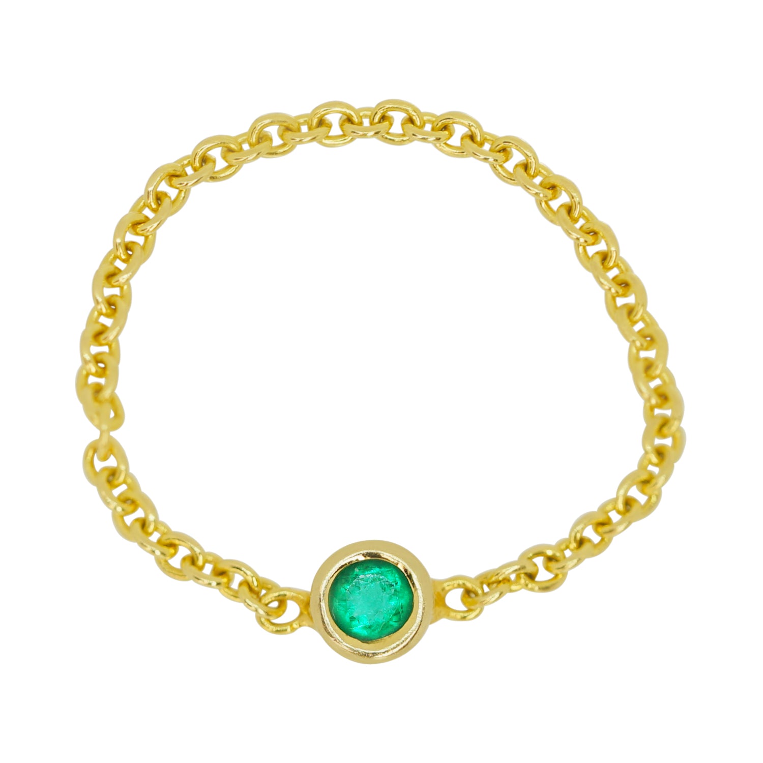 Emerald Chain Ring – Bespoke Fine Jewelry Ltd